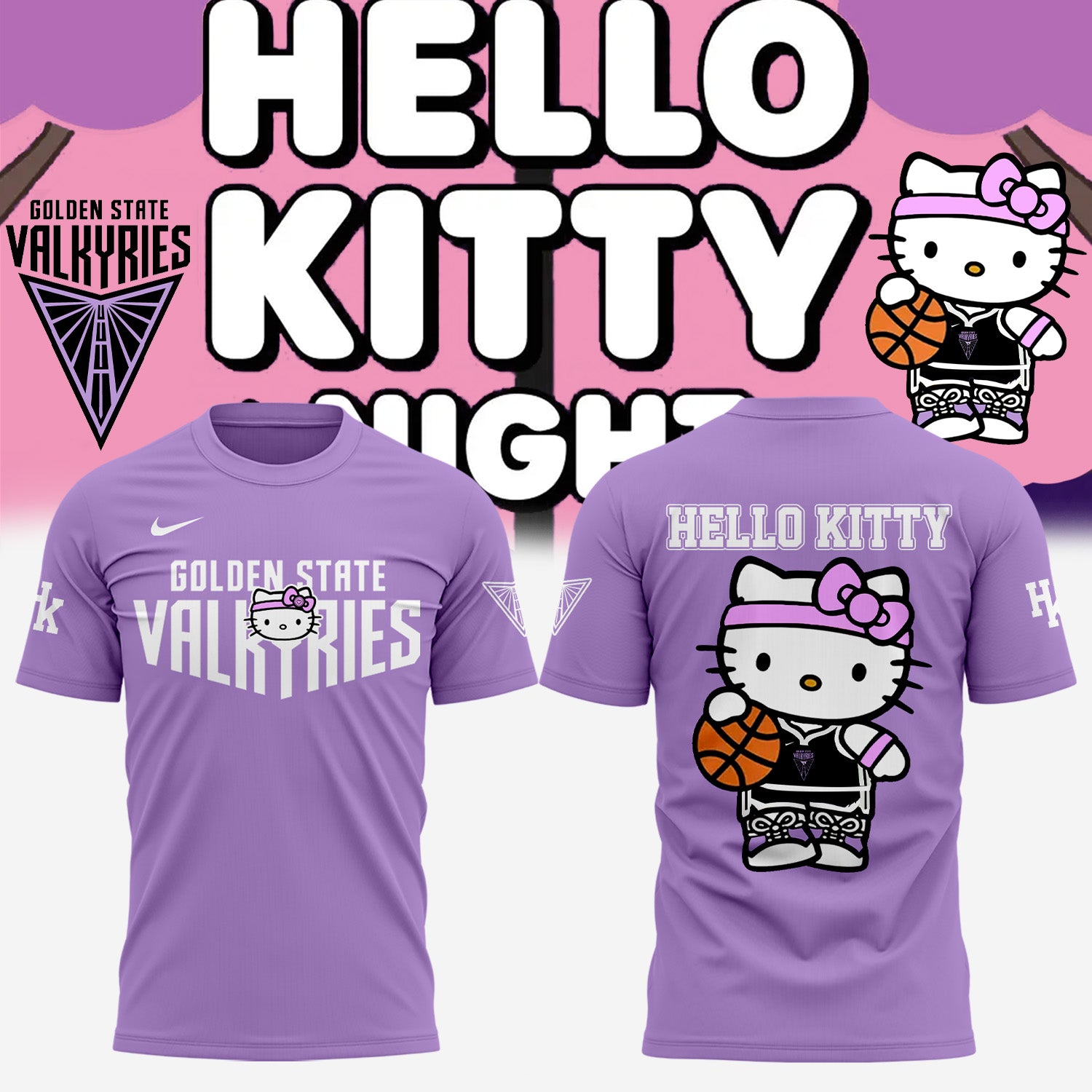 Golden State Valkyries x Hello Kitty Limited Edition 2025 T shirt ...