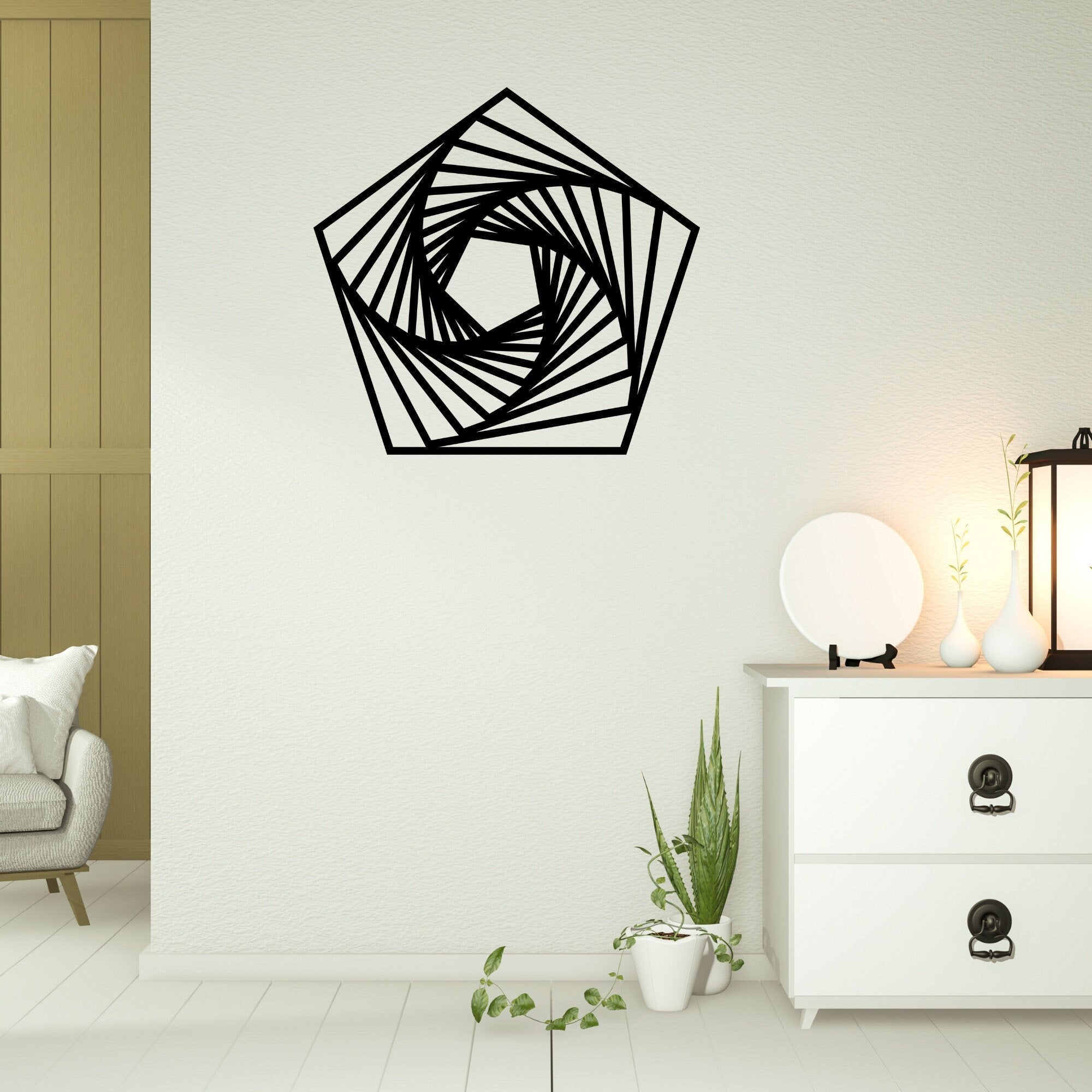 Fibonacci Pentagon Metal Sign, Golden Ratio Art, Fibonacci Numbers Wal ...